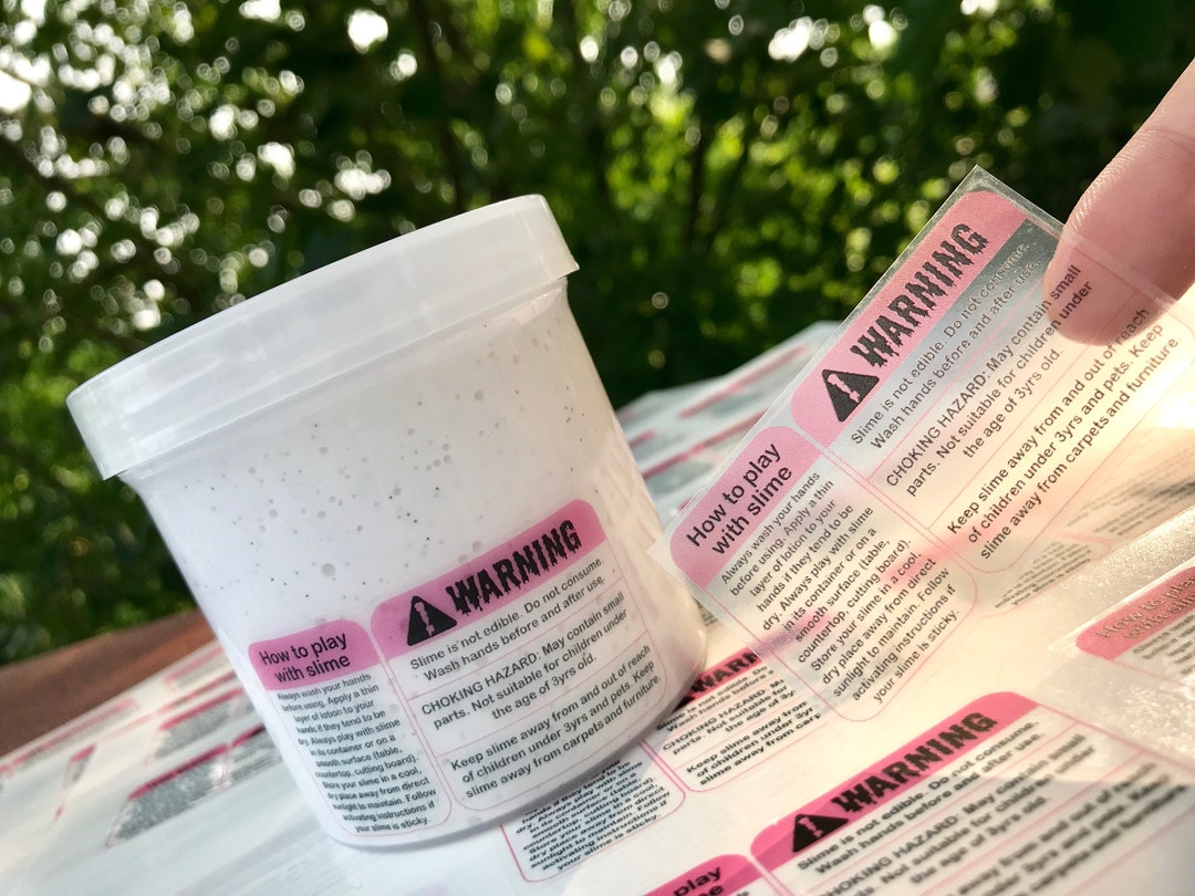 Clear Slime Warning Stickers - Etsy UK
