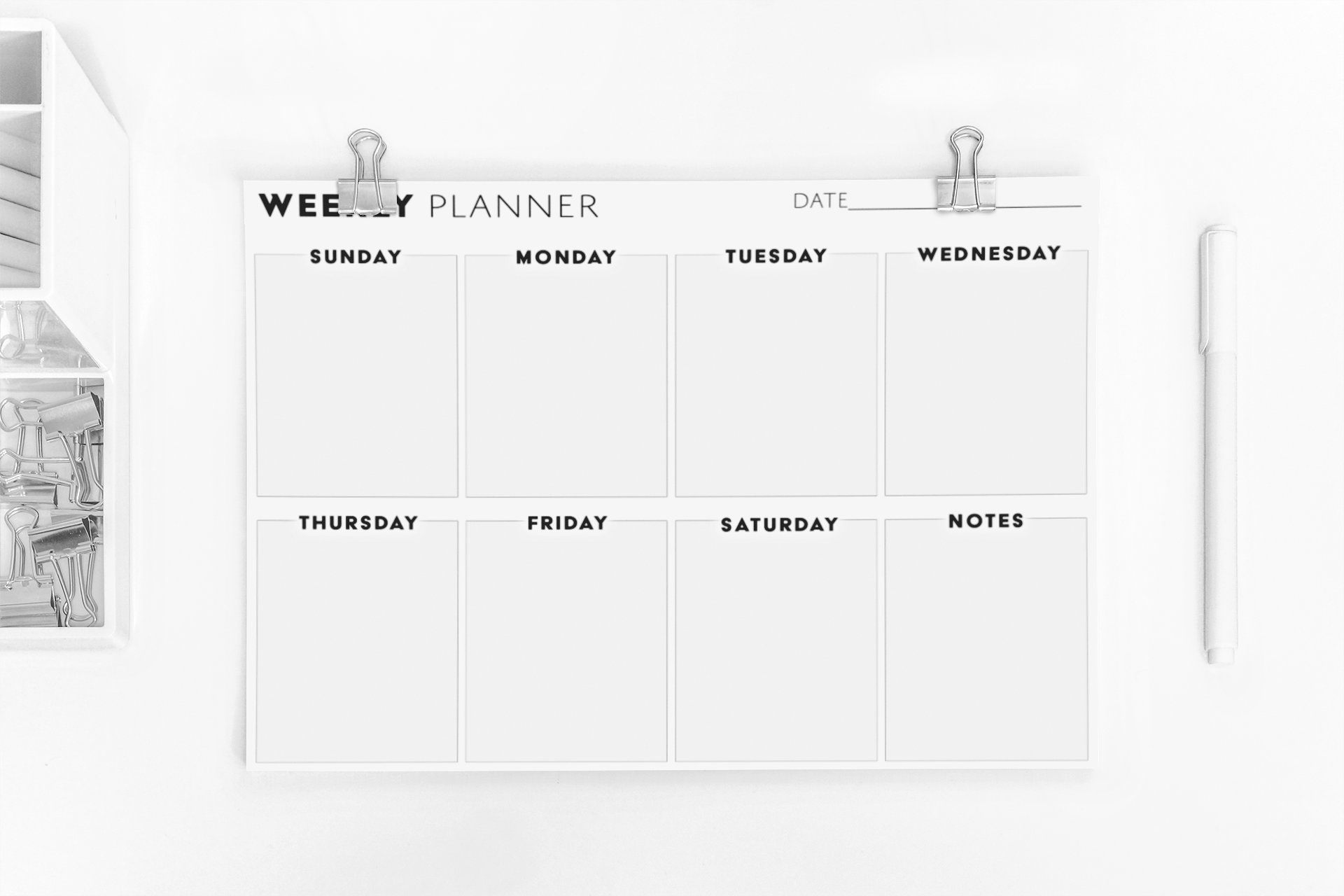 Printable Weekly Planner Minimalist Weekly Schedule, Week at a Glance ...