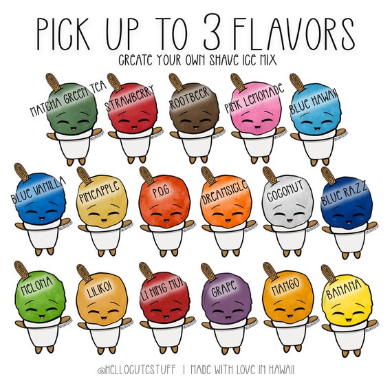 Custom-shave Ice Weatherproof Die Cut Sticker for Laptop | Etsy