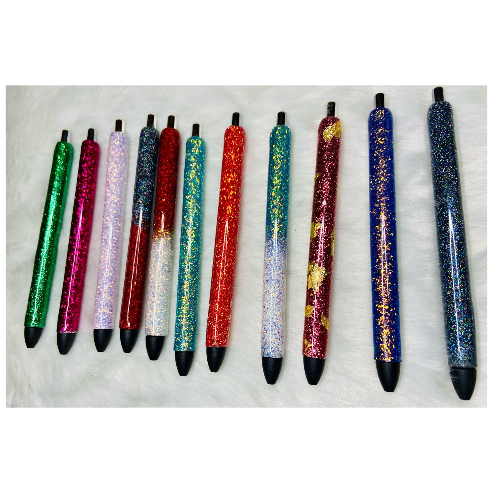 Epoxy pens black ink custom refillable glitter pens | Etsy