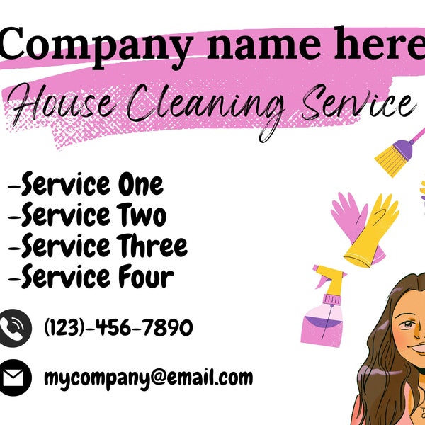 Cleaning Lady Business Cards Template - Etsy