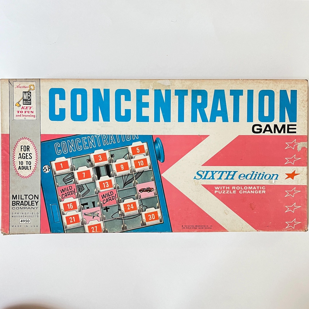 1963 CONCENTRATION Television Board Game COMPLETE Sixth Edition by ...