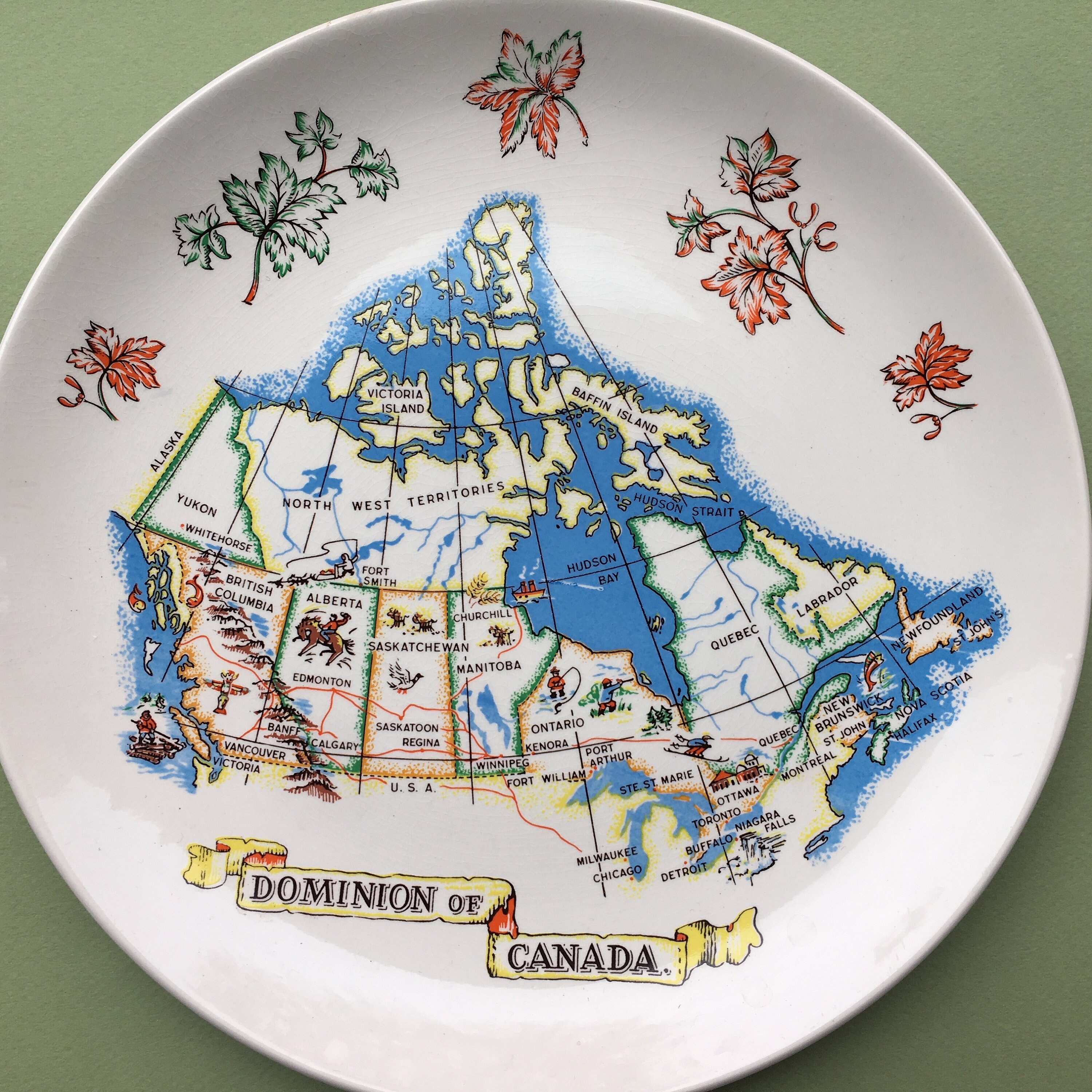 Vintage DOMINION of CANADA 9-1/2 White Souvenir Plate | Etsy