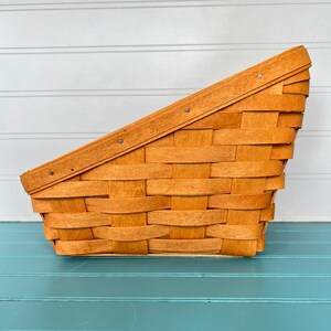 1994 LONGABERGER 7 Sloped Basket Slanted Rectangle, Hand Woven Wood ...