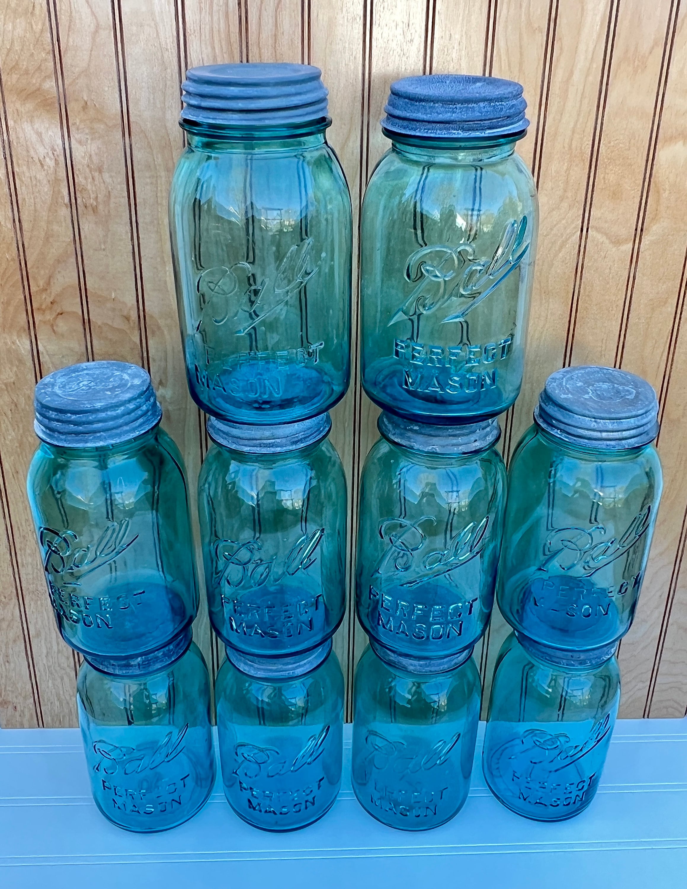 Antique One BLUE BALL Quart Glass Perfect Mason Jar W/ Zinc - Etsy