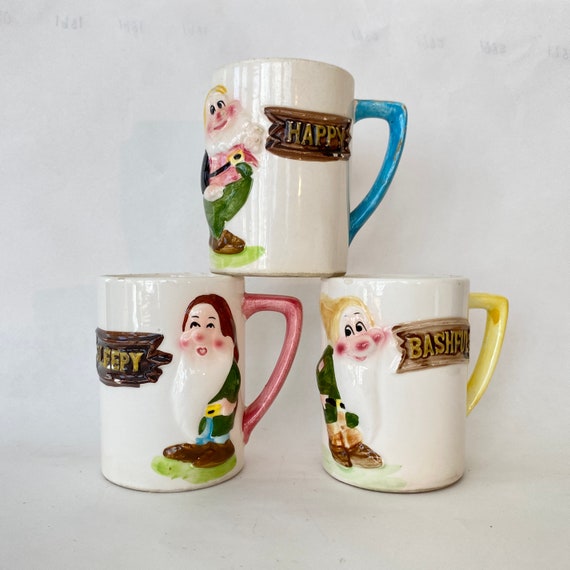 Vintage DISNEY PRODUCTIONS 7-dwarf Mugs Your Choice of Happy - Etsy