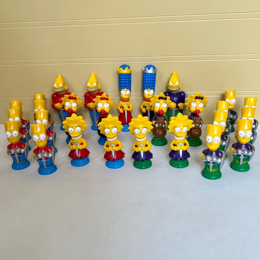 1992 SIMPSONS CHESS PIECES 3D You Pick Replacement Purple or Red Pawns ...
