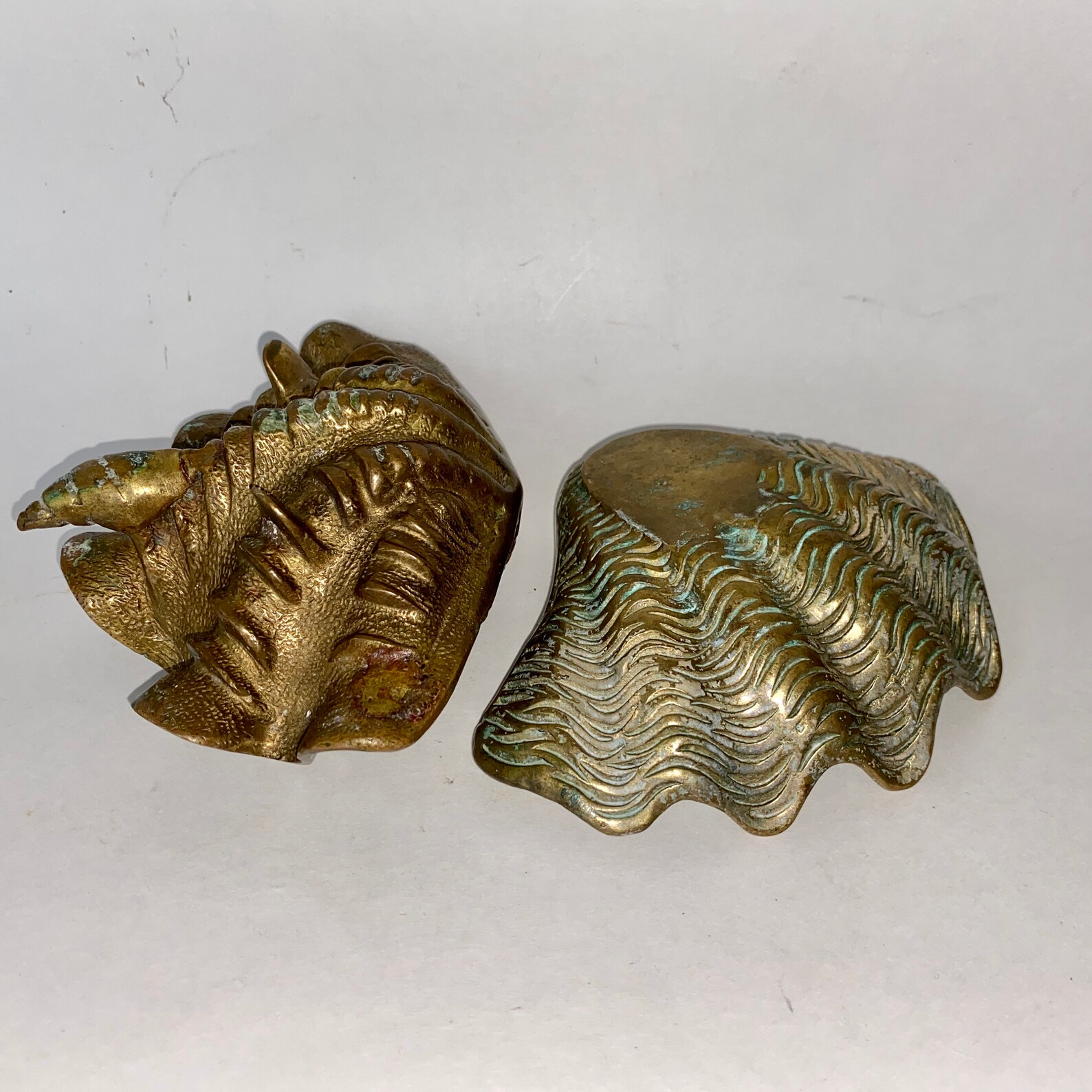 SOLID BRASS SHELLS Set of 2 Mid Century 6 W Dishes W/ - Etsy