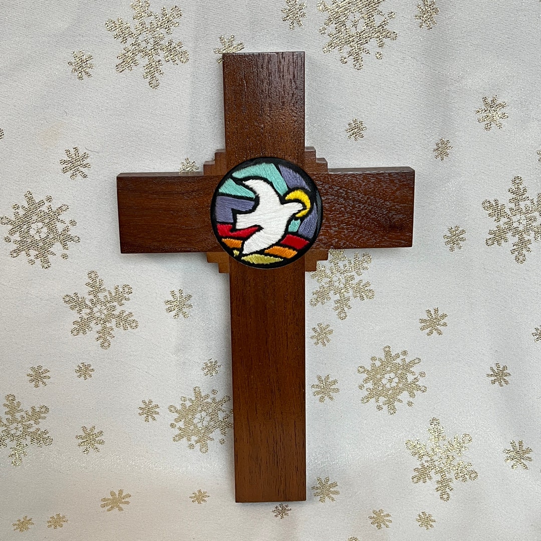 1980s the CREATIVE CIRCLE Dove of Peace CROSS 10-1/2" X 6-1/2" Solid ...