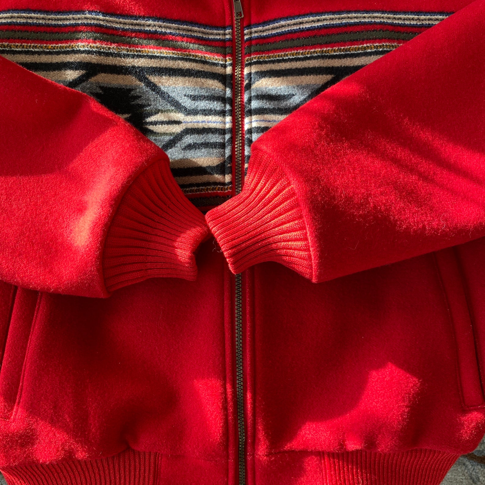 Vintage PENDLETON Red Wool Bomber Jacket Western Wear Unisex - Etsy