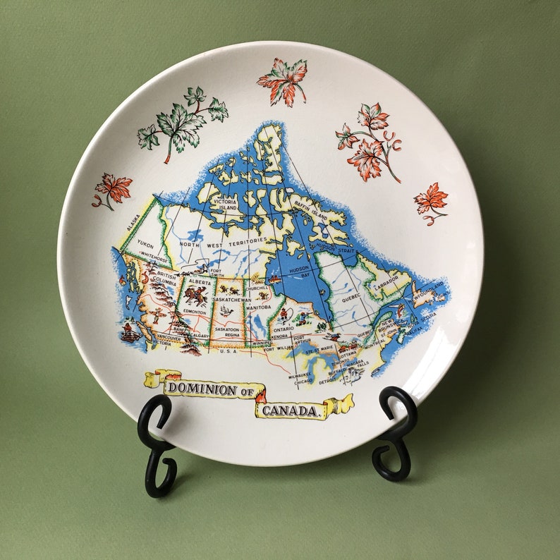 Vintage DOMINION of CANADA 9-1/2 White Souvenir Plate | Etsy