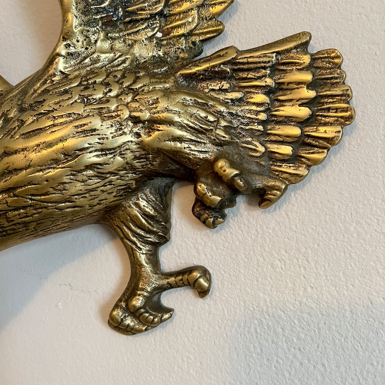 Vintage KOREAN BRASS Eagle Hawk Wall Mount 18-1/2 W - Etsy