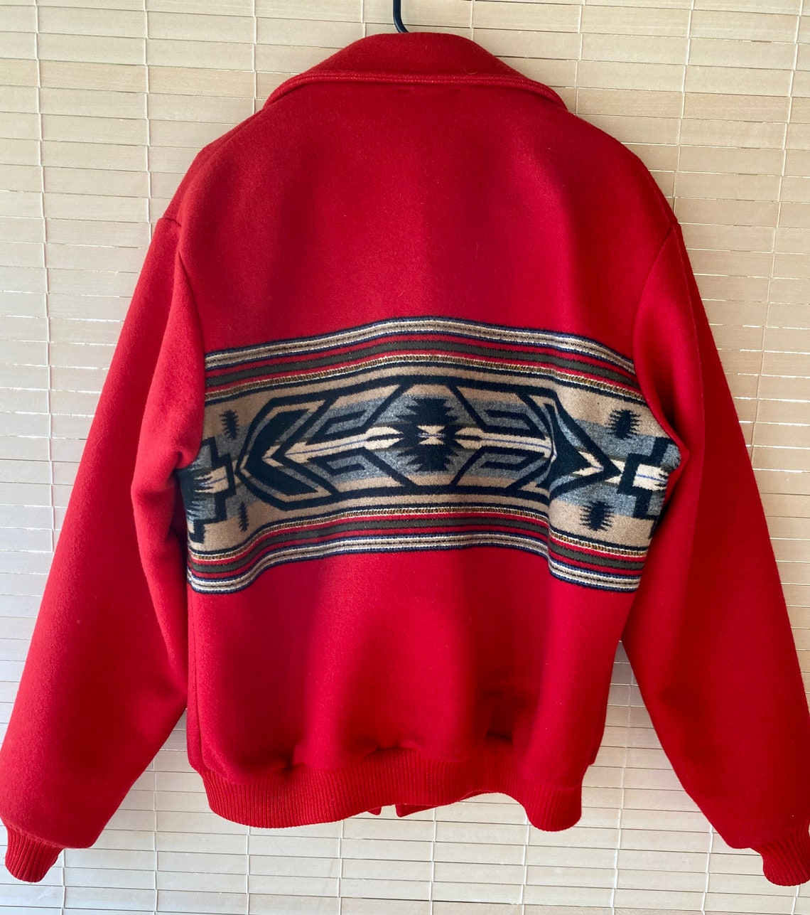 Vintage PENDLETON Red Wool Bomber Jacket Western Wear Unisex - Etsy