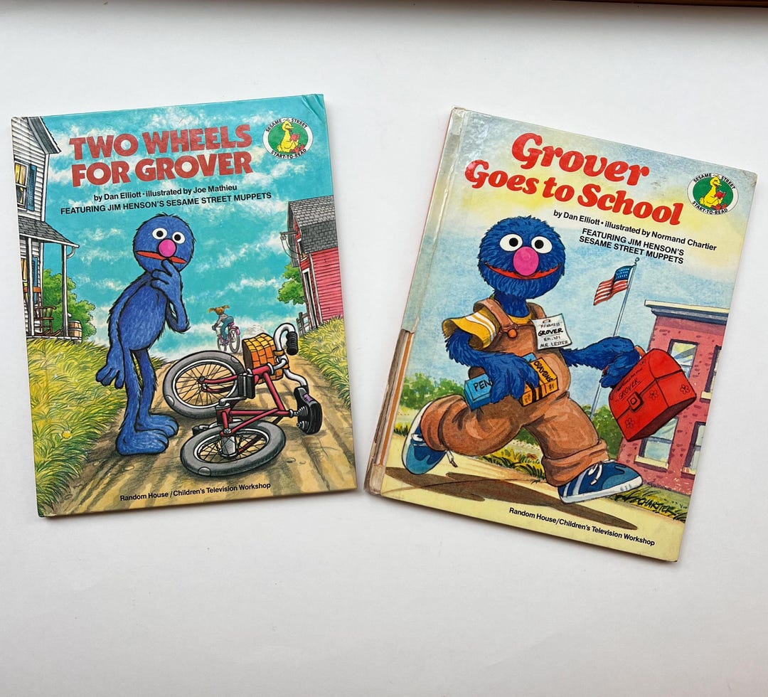1982-1984 SESAME STREET Start-to-read Books Set of 2: Grover Goes to ...