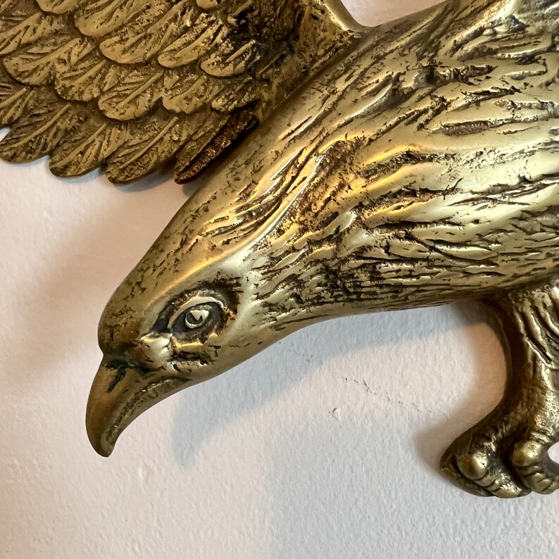 Vintage KOREAN BRASS Eagle Hawk Wall Mount 18-1/2 W - Etsy