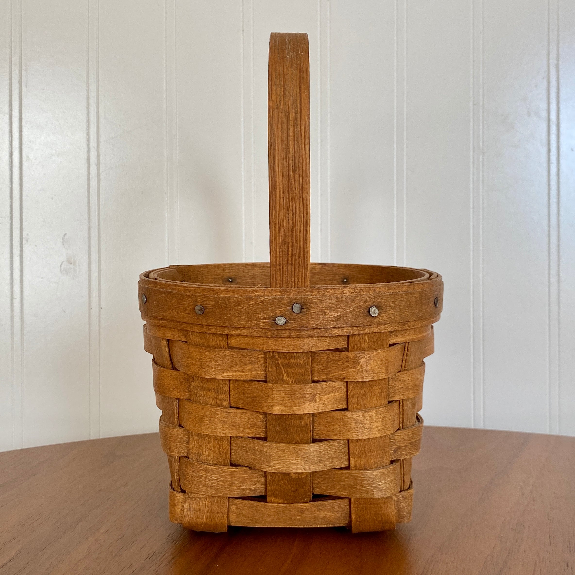 Vintage LONGABERGER Peg Basket 8-1/2 Hand Woven Wood | Etsy