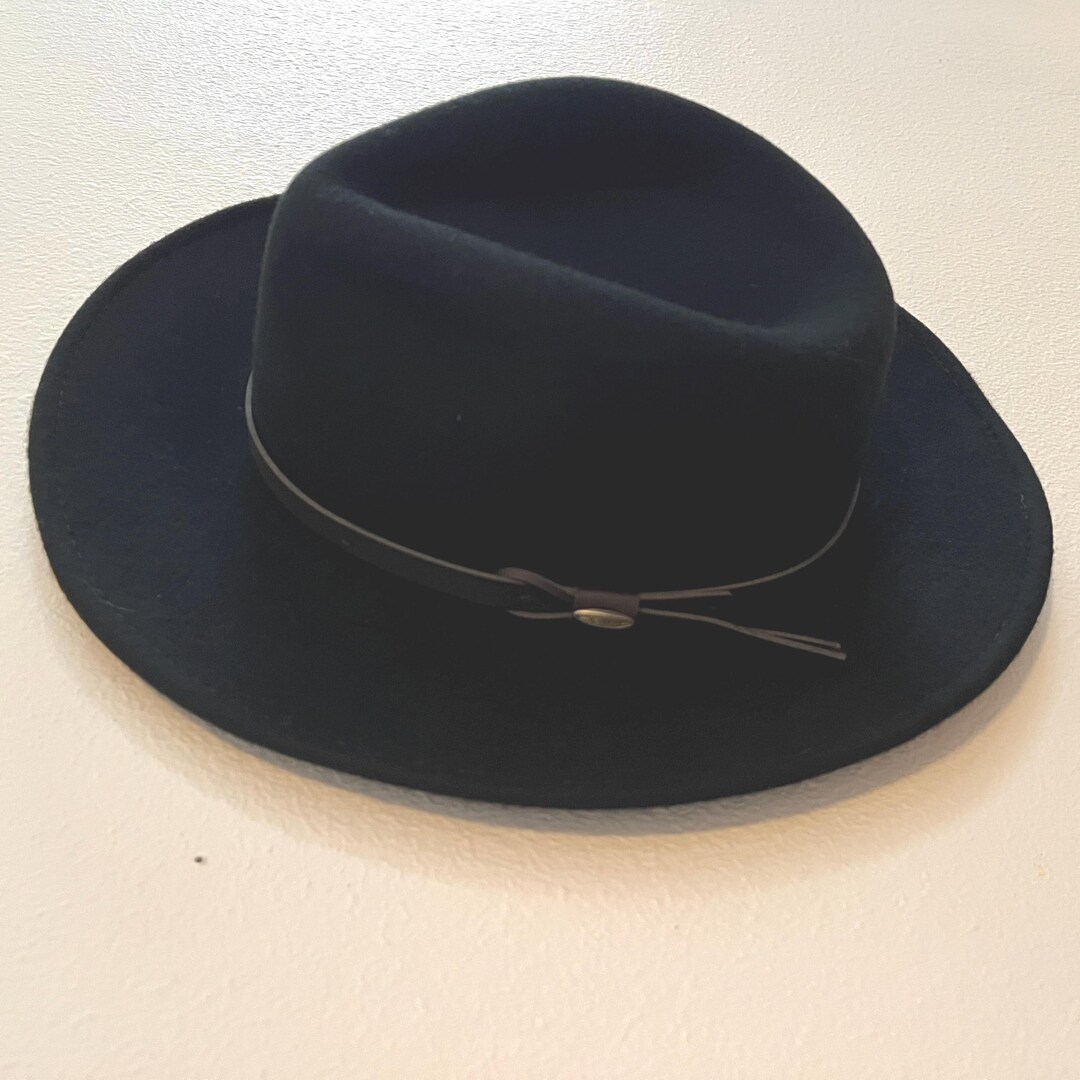 Vintage SCALA Black Wool HAT, Handmade Aussie Outback Safari Western ...