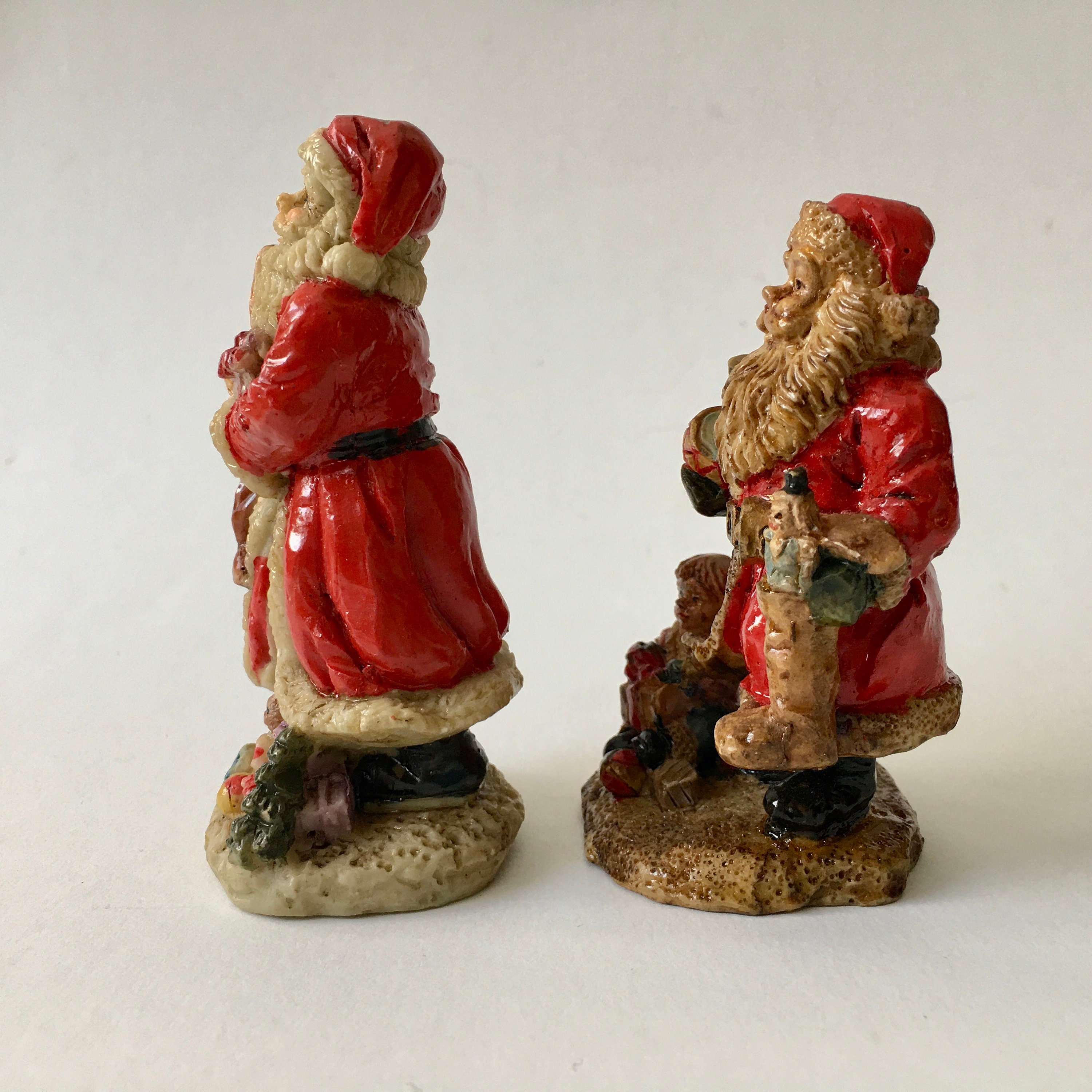 Set of 2 1995 SANTA Figurines Old World Vintage Collectible - Etsy