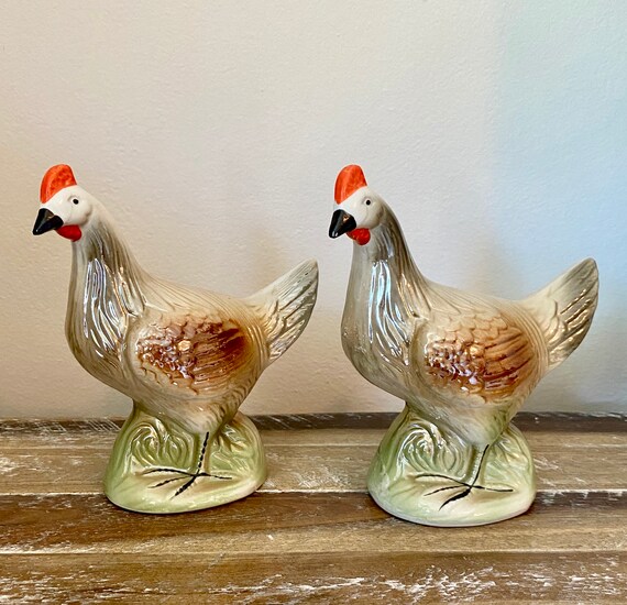 Vintage Antique Ceramic Chicken Pair Art & Collectibles Collectibles ...