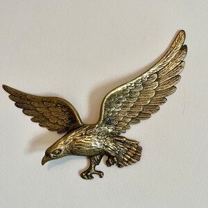 Vintage KOREAN BRASS Eagle Hawk Wall Mount, 18-1/2 W Metal Bird ...