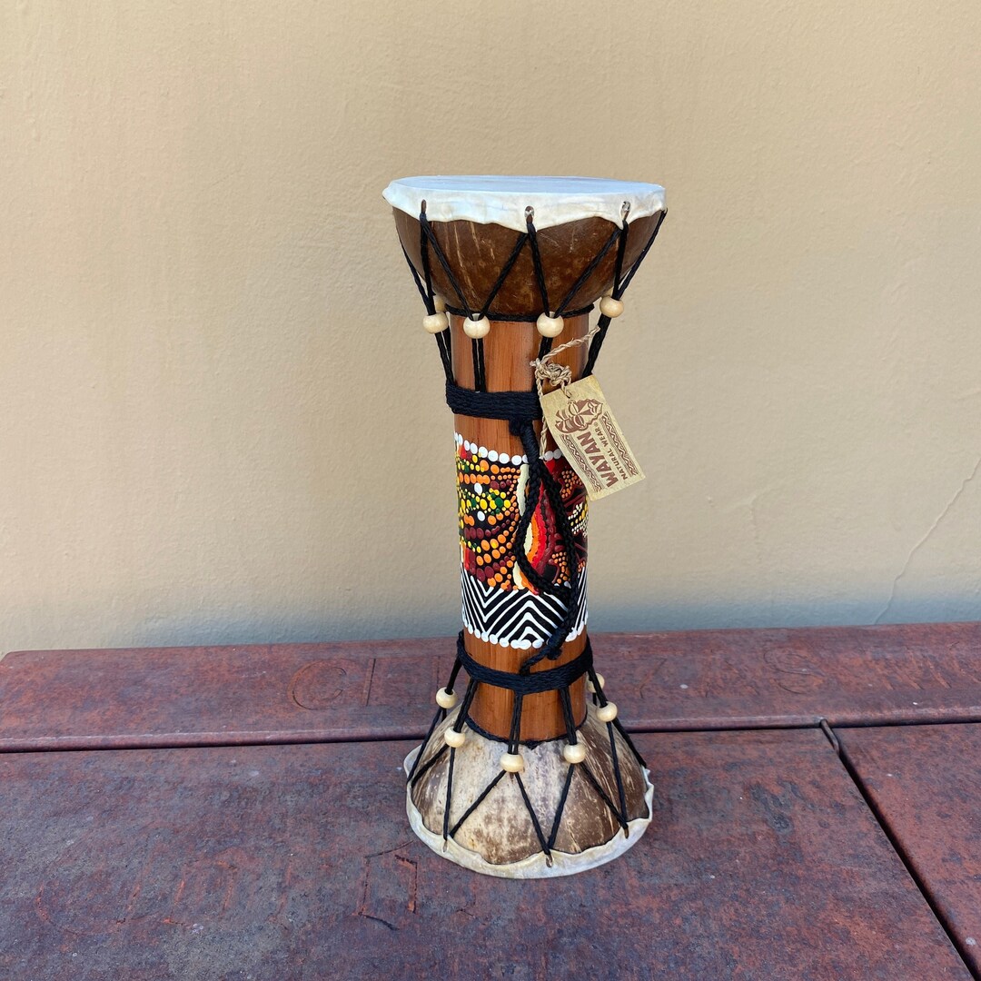 Vintage MEXICAN DRUM Handmade Wood Tambor De Bambu by Wayan Natural ...