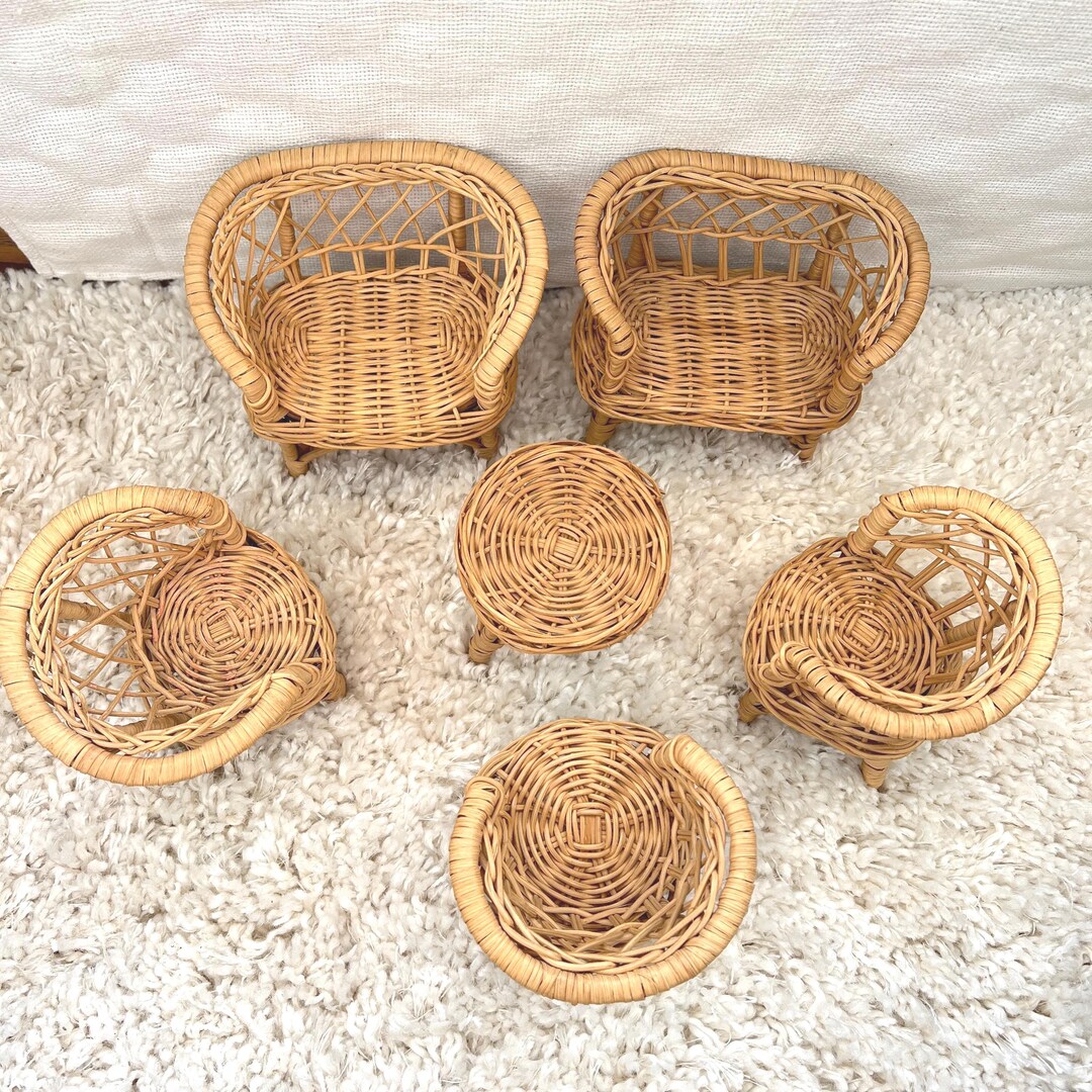 1950s WICKER DOLL FURNITURE, Your Choice: 5
