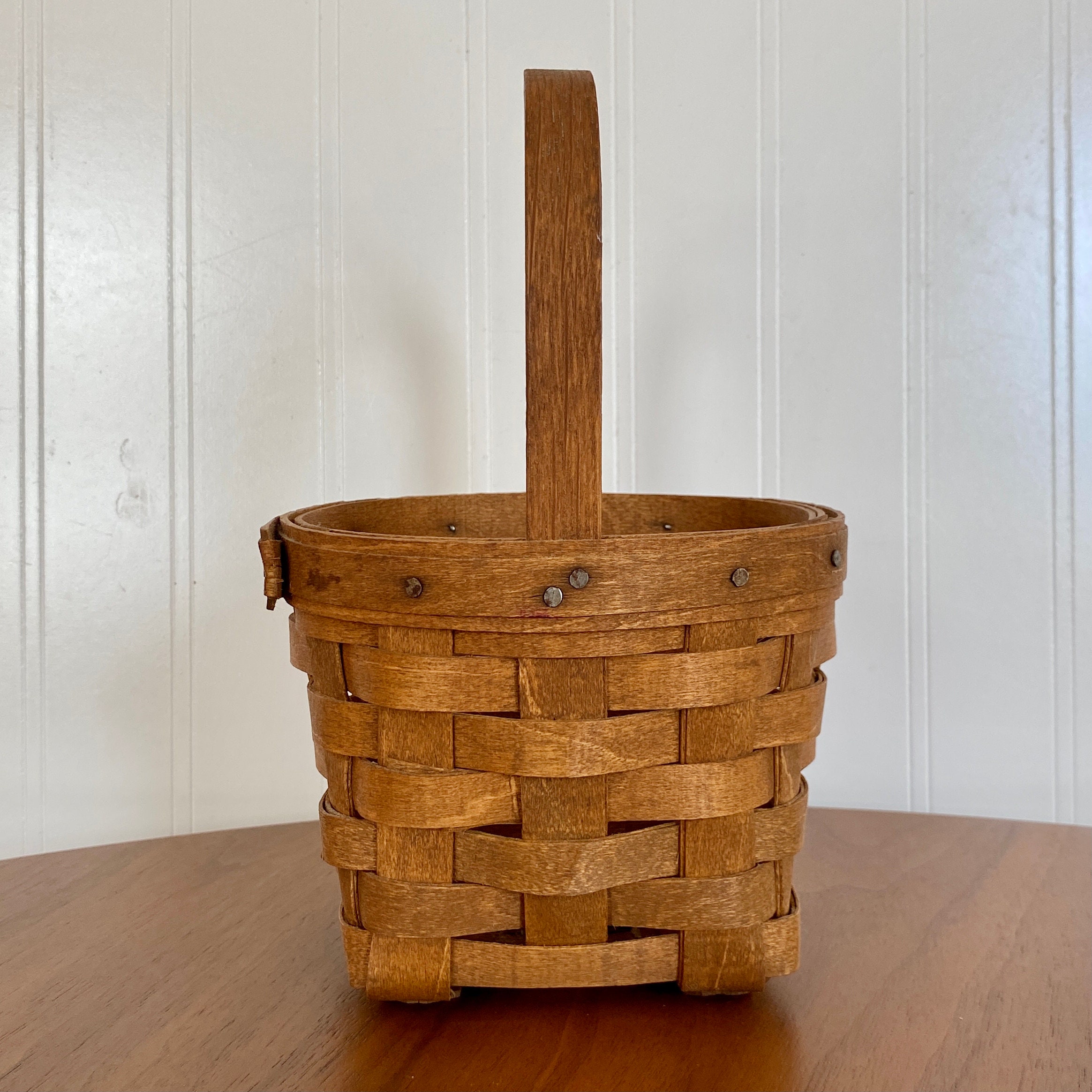 Vintage LONGABERGER Peg Basket 8-1/2 Hand Woven Wood - Etsy UK