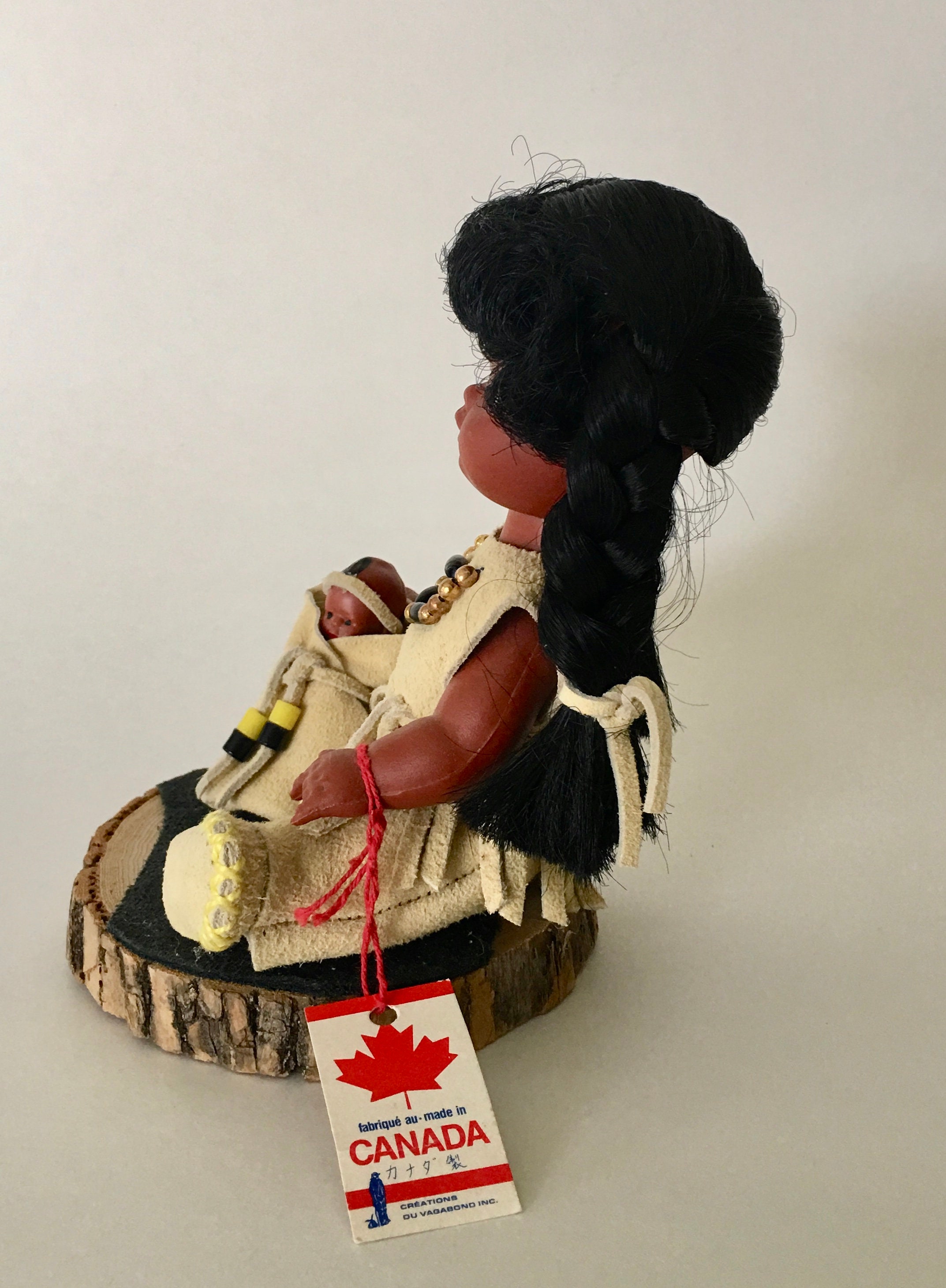 Vintage FIRST NATIONS DOLL With Baby Suede and Bead Clothes | Etsy