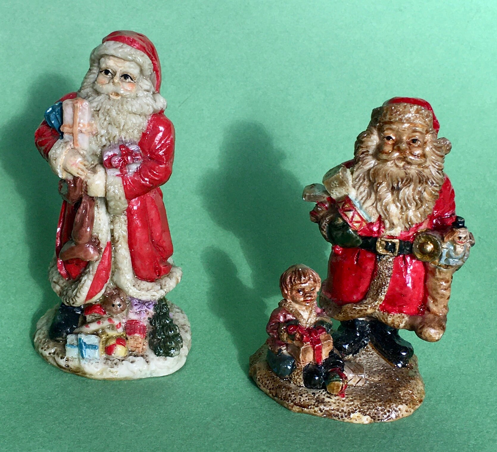 Set of 2 1995 SANTA Figurines Old World Vintage Collectible - Etsy