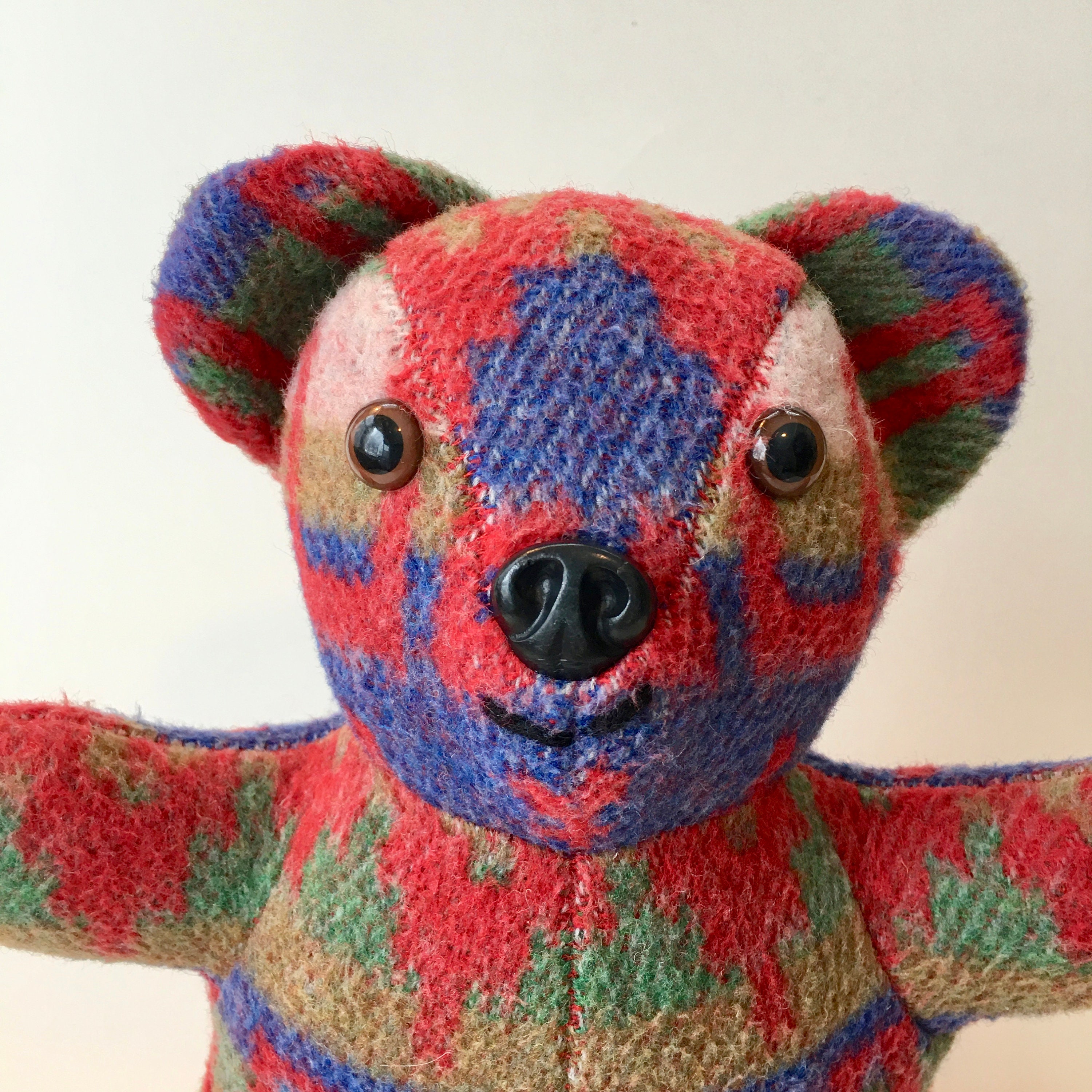 Vintage PENDLETON Style Teddy Bear Colorful Wool Indian - Etsy