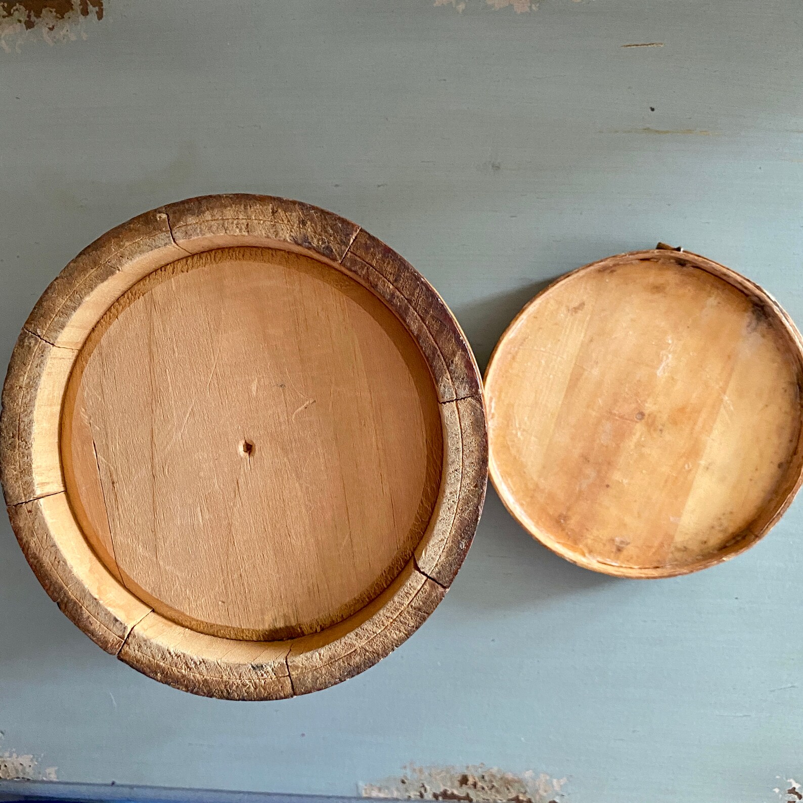 Vintage FIRKIN CHEESE BOX Painted Round Wood Lidded Bucket - Etsy