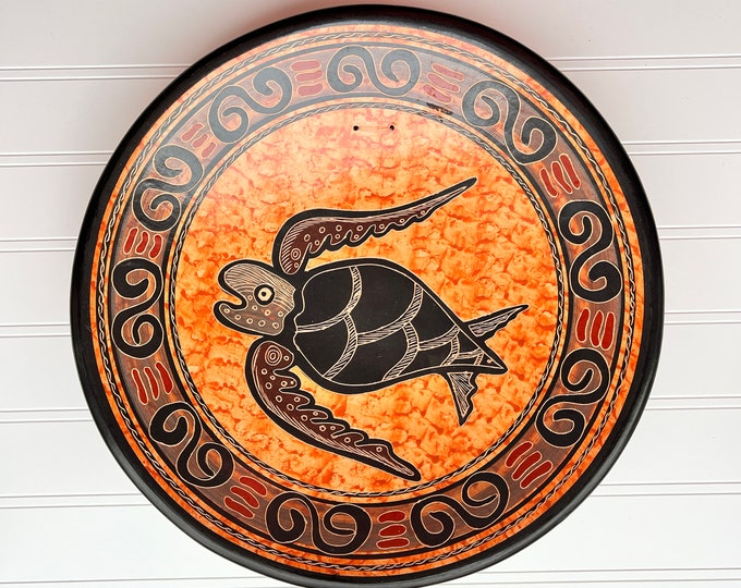 Vintage SEA TURTLE Ceramic Clay Wall Plate Bowl Trinket Dish, 12 ...