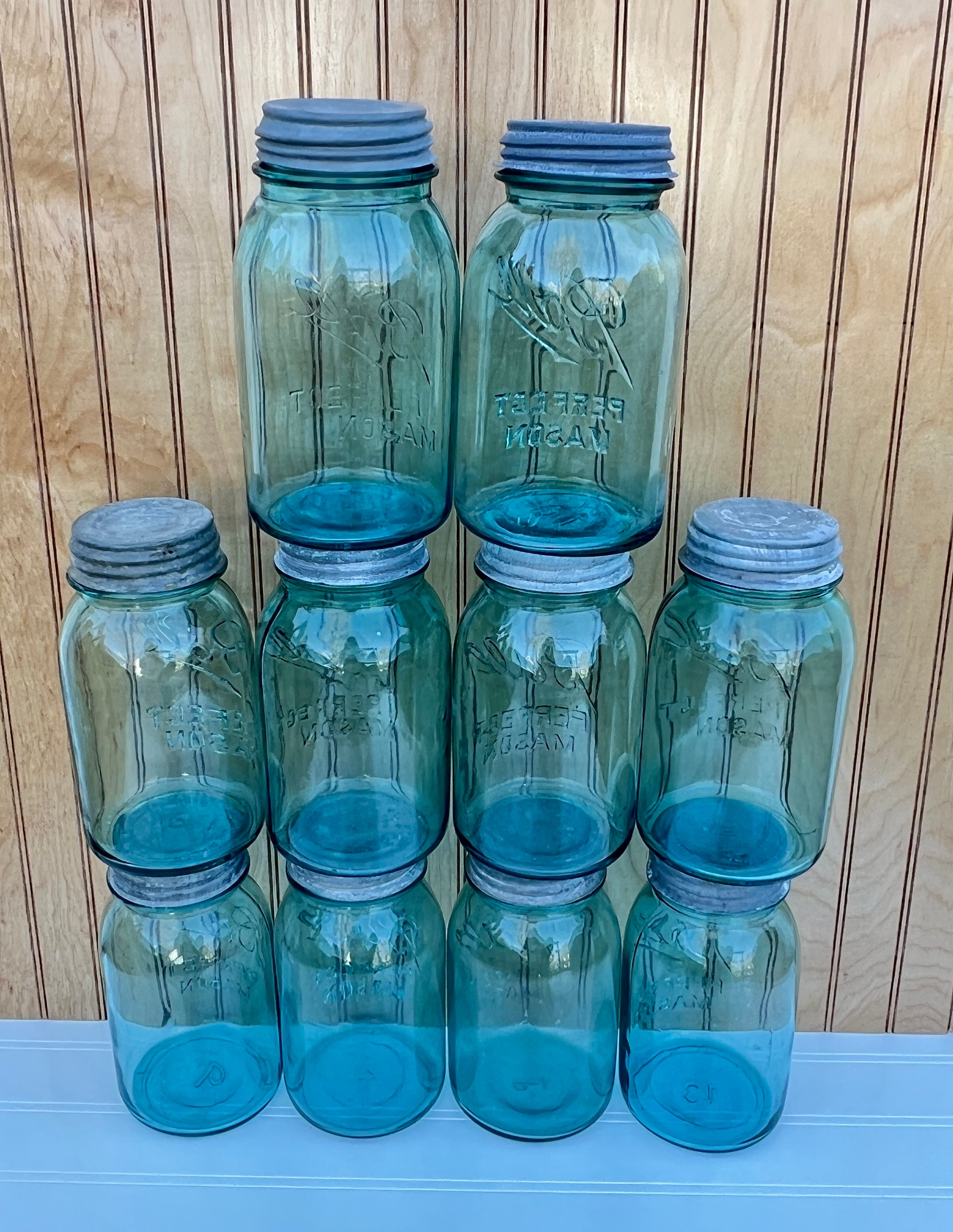 Antique One BLUE BALL Quart Glass Perfect Mason Jar W/ Zinc - Etsy