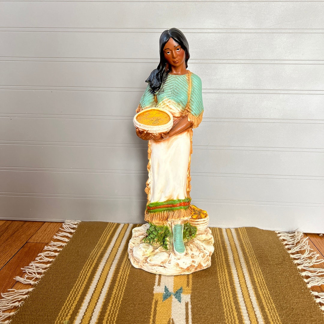 1980 HOMCO Indigenous Native American Woman With Papoose, 13 Figurine ...