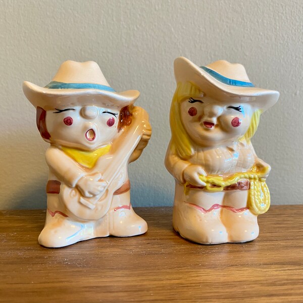 Cowboy Salt and Pepper Shakers Vintage - Etsy