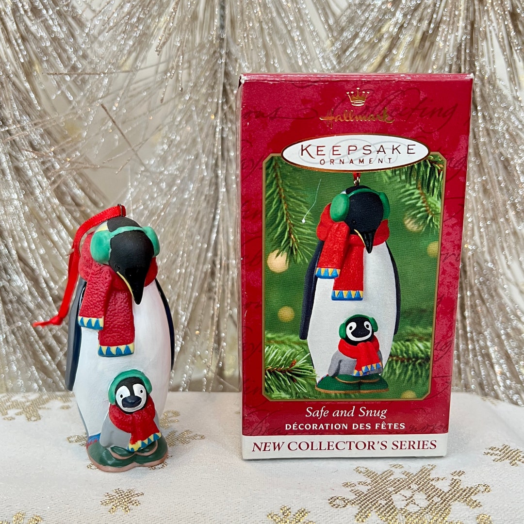 2001 HALLMARK KEEPSAKE Ornament Safe and Snug Penguin Parent & Baby ...