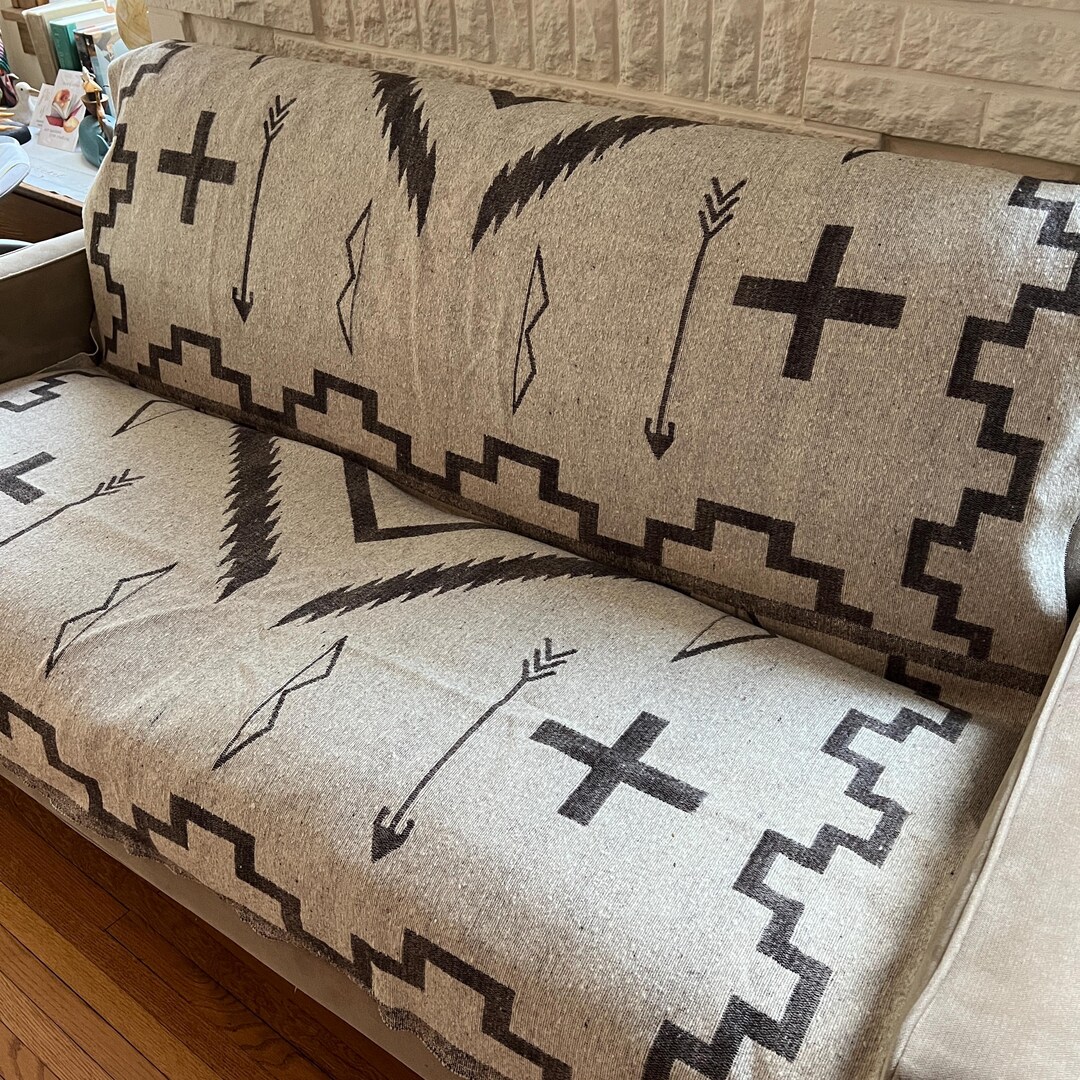 66" X 62" Wool Native American Blanket Design Fabric, 2 Panels ...