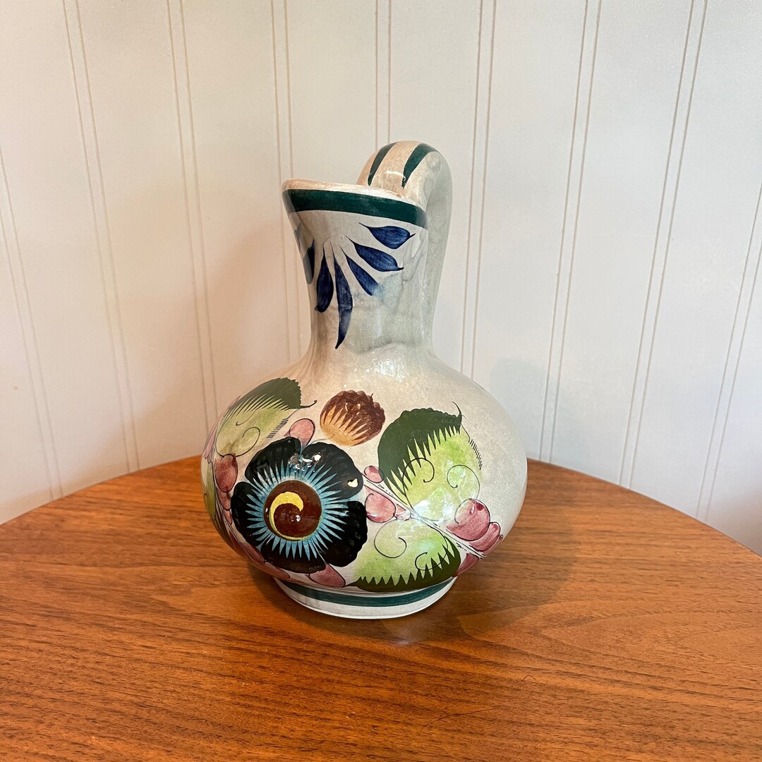 Vintage KEN EDWARDS Mexican Pottery 7" Pitcher Vase, Beautiful Hand ...