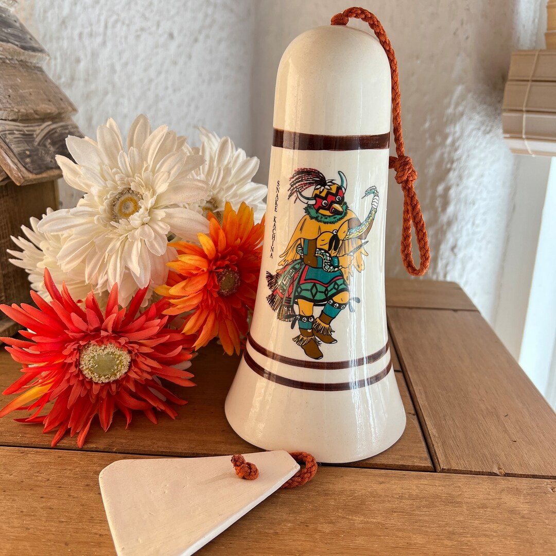 Vintage Wind Bell Wind Chime, 9 H NIMAN Ceremony Kachina & Snake ...