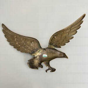 Vintage KOREAN BRASS Eagle Hawk Wall Mount, 18-1/2 W Metal Bird ...