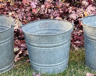 Galvanized Bucket Planter - Etsy