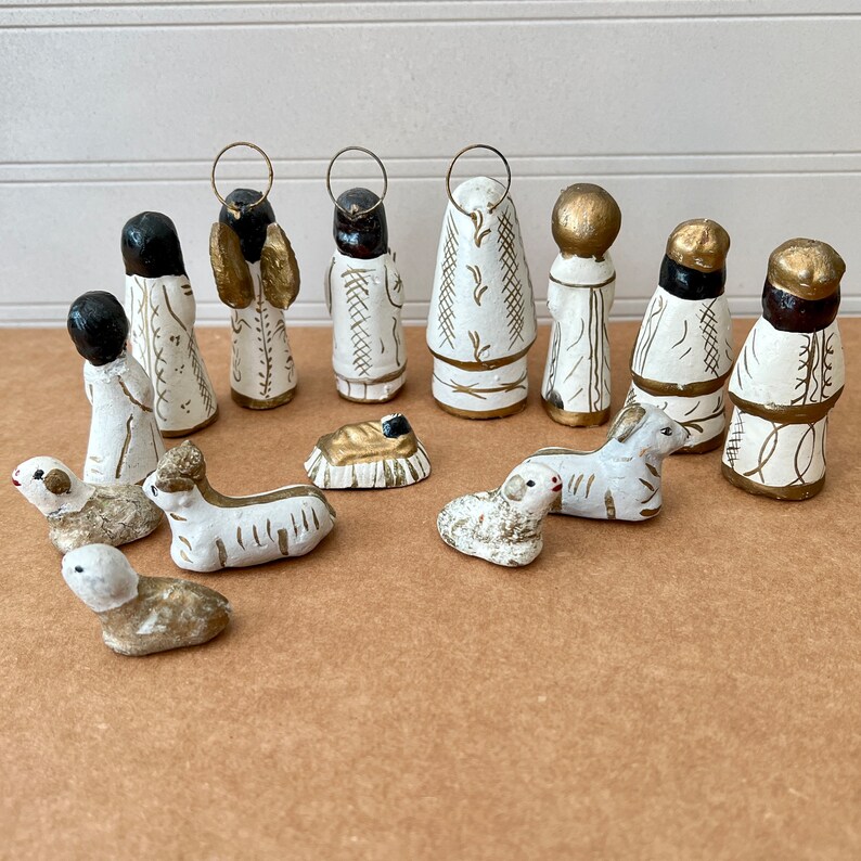 1980s MINI CLAY CRECHE Holy Family Nativity Set 14 Piece - Etsy