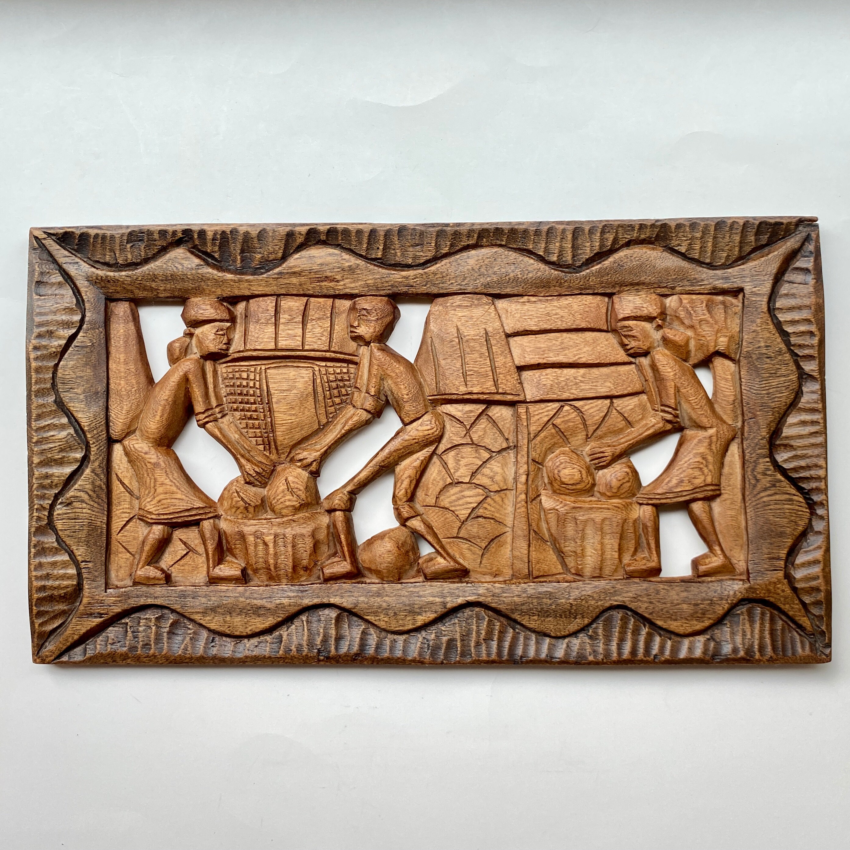 Vintage Hand Carved High Relief Wood Panel Wall Art Three | Etsy