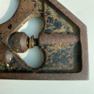 Old Steel SQUARE & Glass LEVEL Carpenter Tool Adjustable, Metal Hand ...