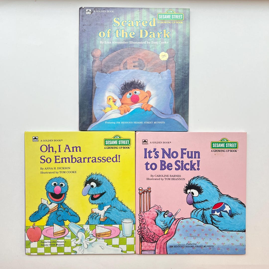 1986-89 SESAME STREET Growing-up Books Set of 3 Scared of the Dark, Oh ...