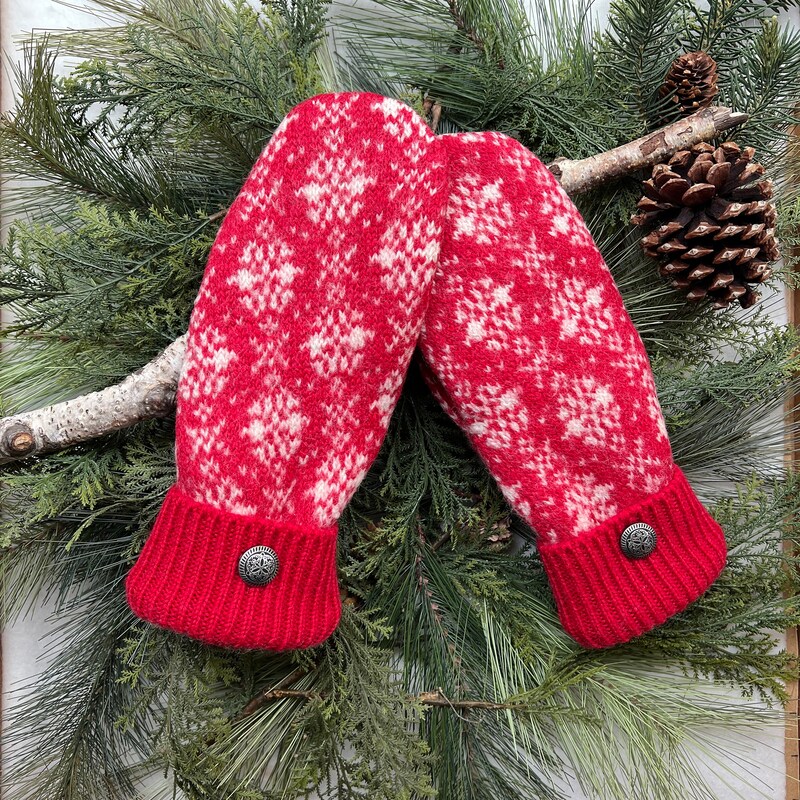 Red Mittens - Etsy