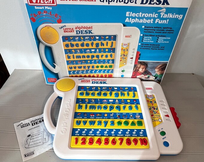 1992 V-TECH Little Smart Alphabet Desk Electronic Talking Alphabet Fun ... 1992 V-TECH Little Smart Alphabet Desk Electronic Talking Alphabet Fun ...
