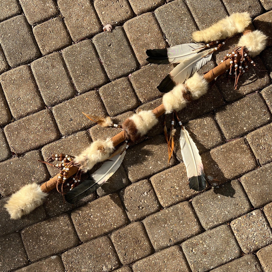 Vtg CEREMONIAL Walking Coup Stick Staff Native American Style 38 L ...