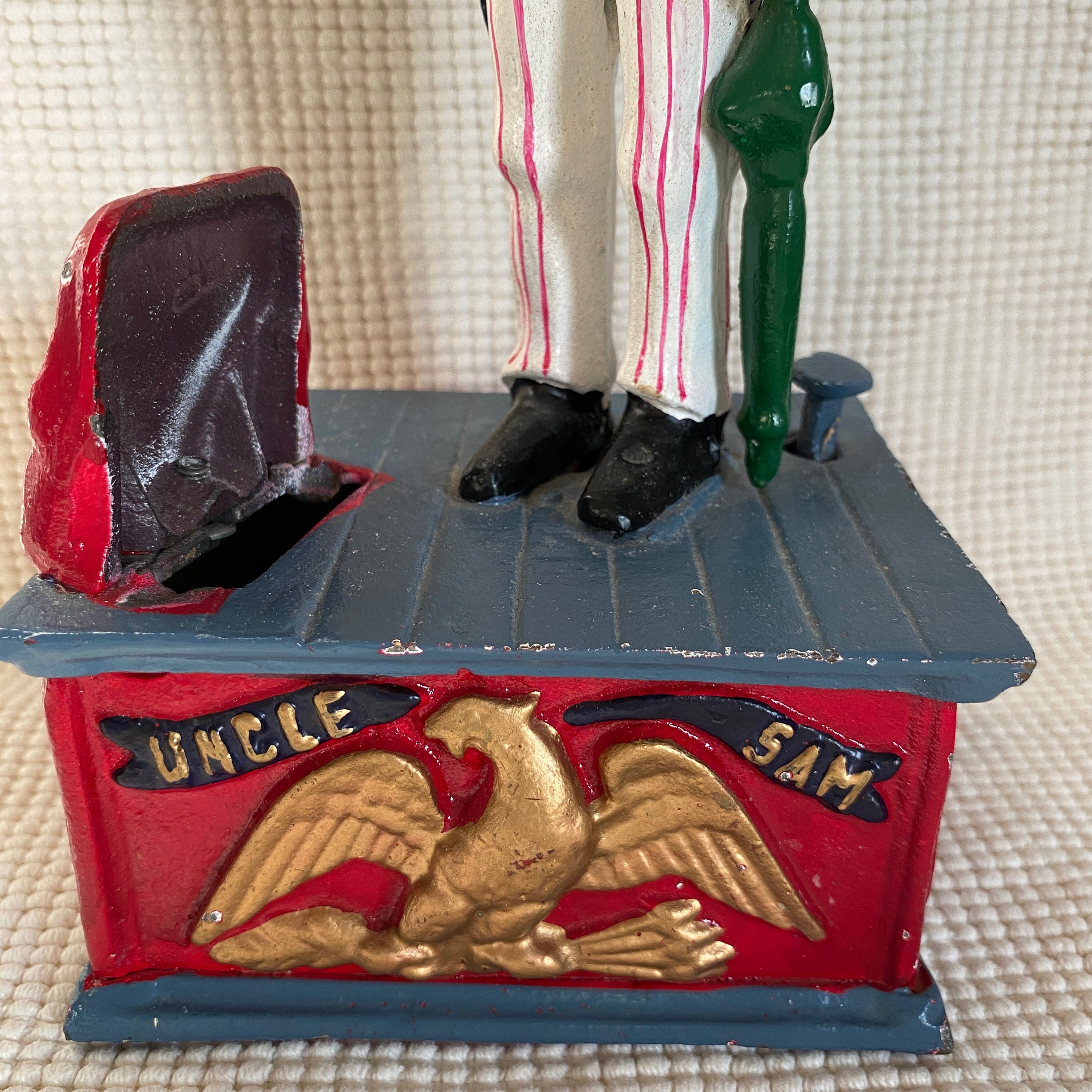 Vintage Cast Iron UNCLE SAM Bank Door Stop 11 Working - Etsy