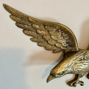 Vintage KOREAN BRASS Eagle Hawk Wall Mount, 18-1/2 W Metal Bird ...